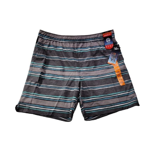 Speedo | Swim | New Speedo Tech Volley Mens Xxl 384 Gray Stripe Swim ...